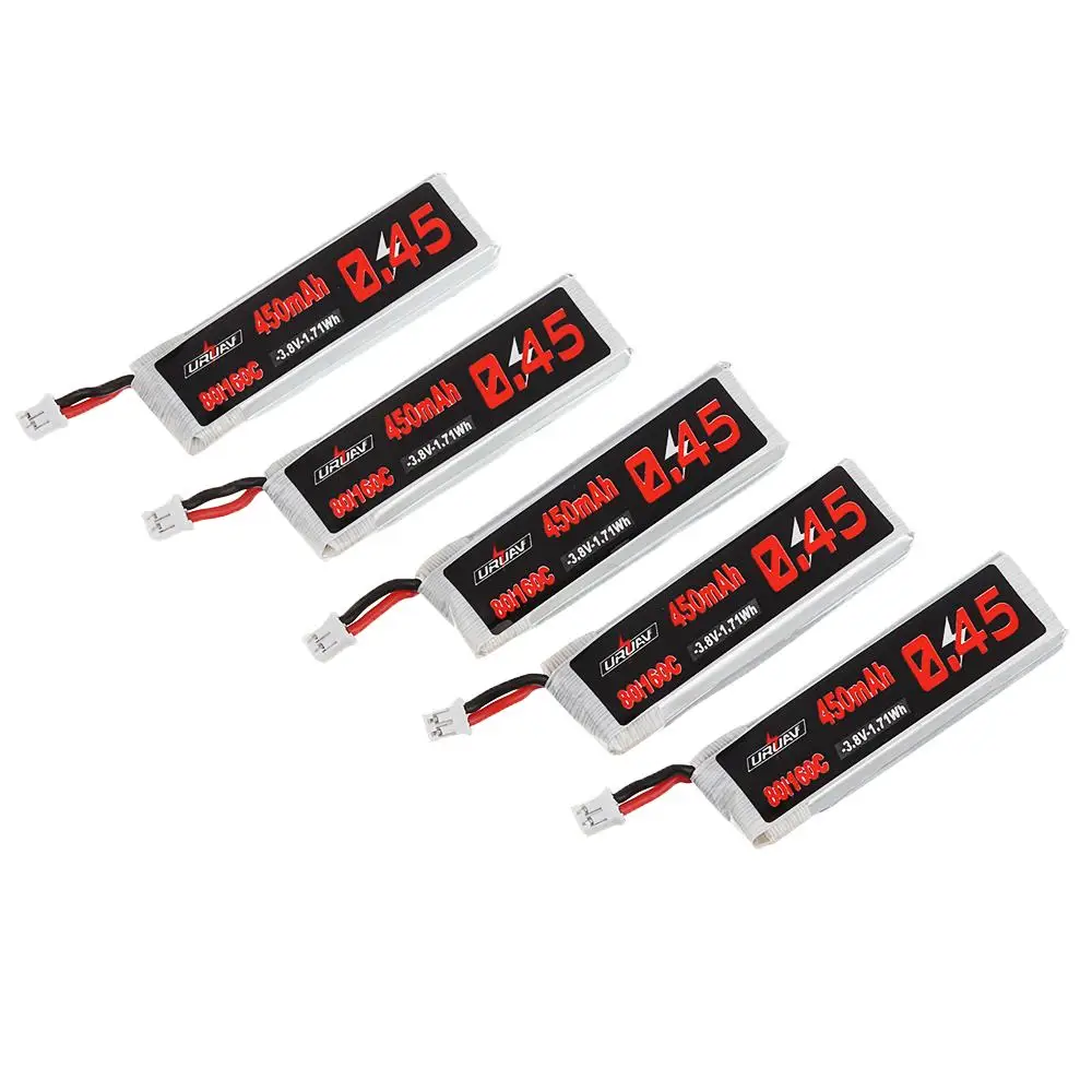 URUAV-3-8V-450mAh-80C-160C-1S-Lipo-Battery-PH2-0-Plug-EMAX-Tinyhawk-II ...