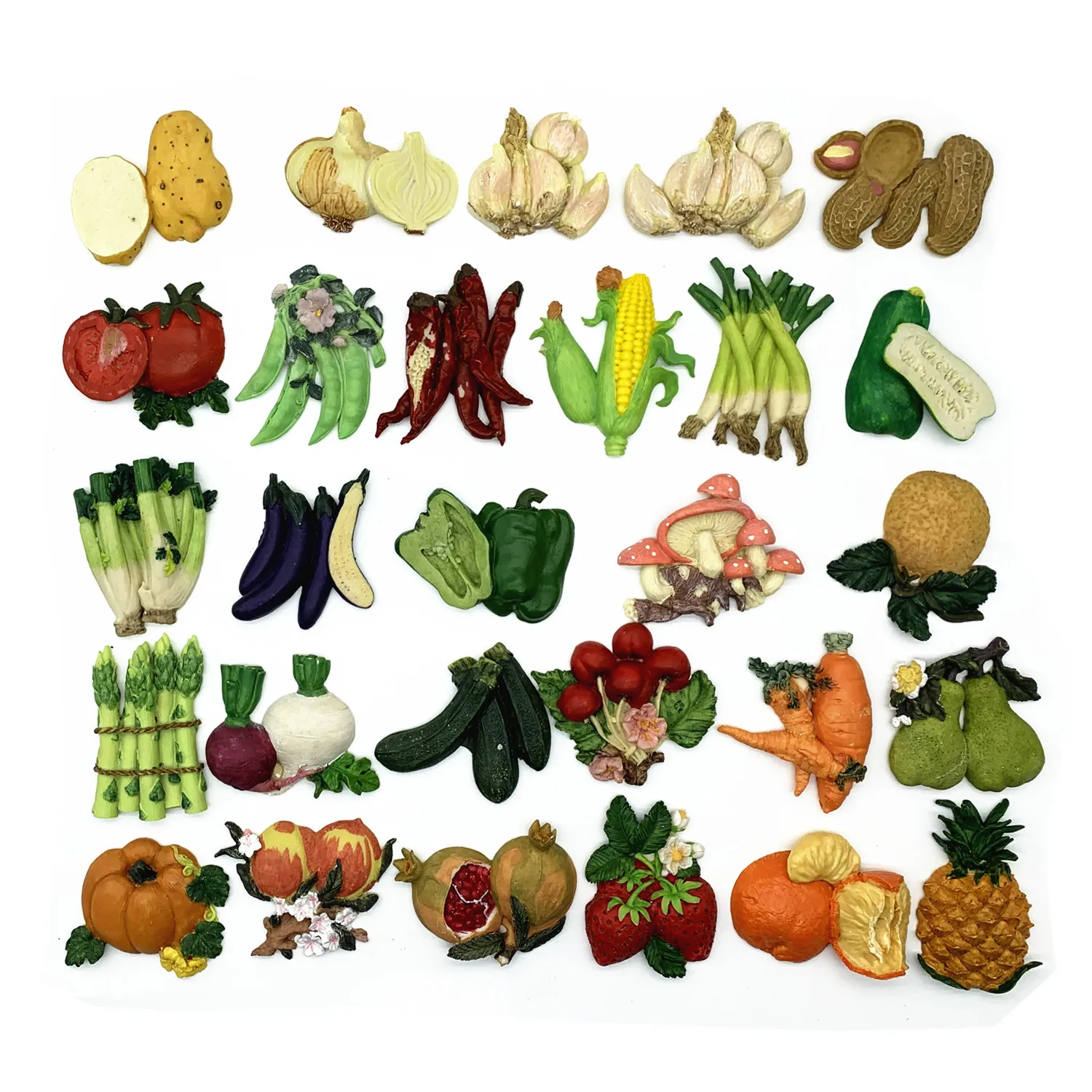 Imanes creativos 3d para nevera, comida deliciosa, verduras, frutas, pintado decorativo a mano ...