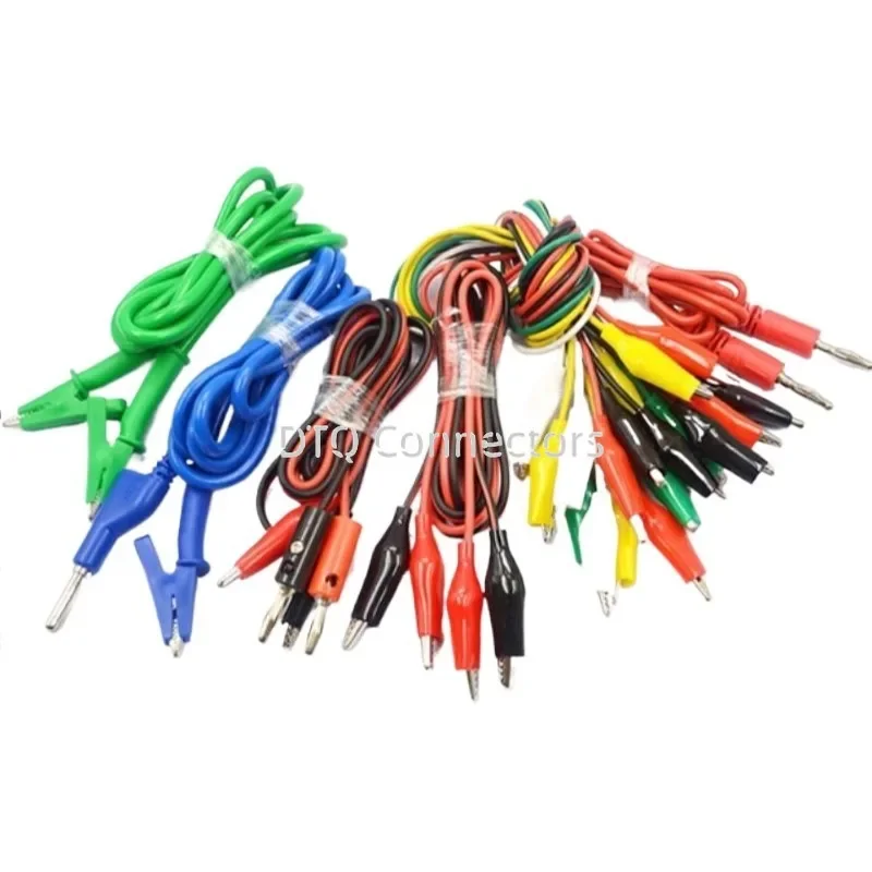 Double headed crocodile clamp wire banana plug to crocodile clamp wire ...