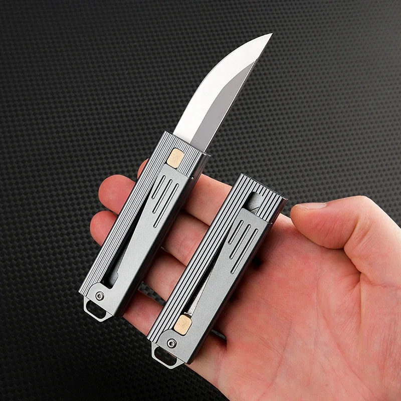 Mini-d2-blade-aluminum-alloy-handle-knife-gravity-lock-outdoor-portable ...