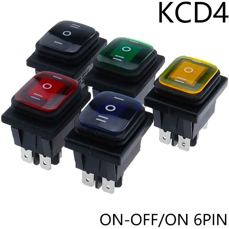 KCD4-203-Heavy-Duty-16A-250VAC-30x22-Waterproof-Rocker-Switch-6pin-DPDT ...