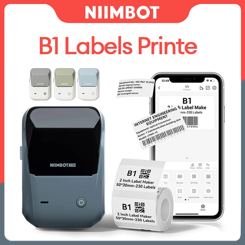 Niimbot-B1-Mini-Label-Printer-Sticker-Portable-Self-adhesive-Bluetooth ...