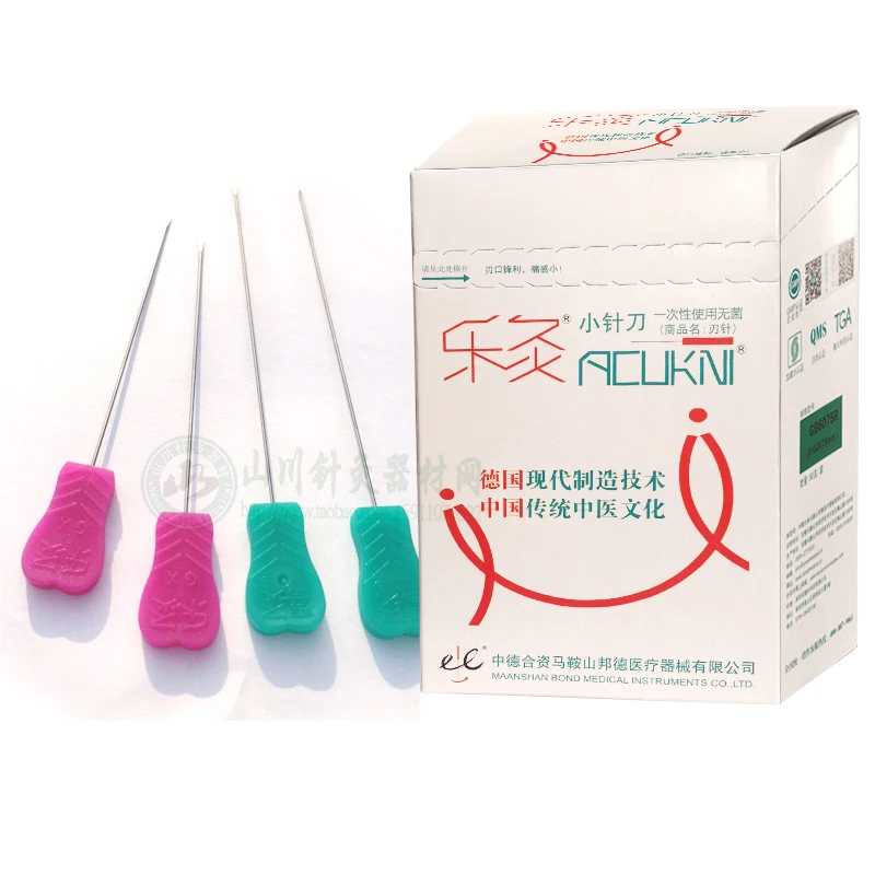 EACU Disposable Sterile Acupuncture Needles Plastic Handle Blade Flat ...
