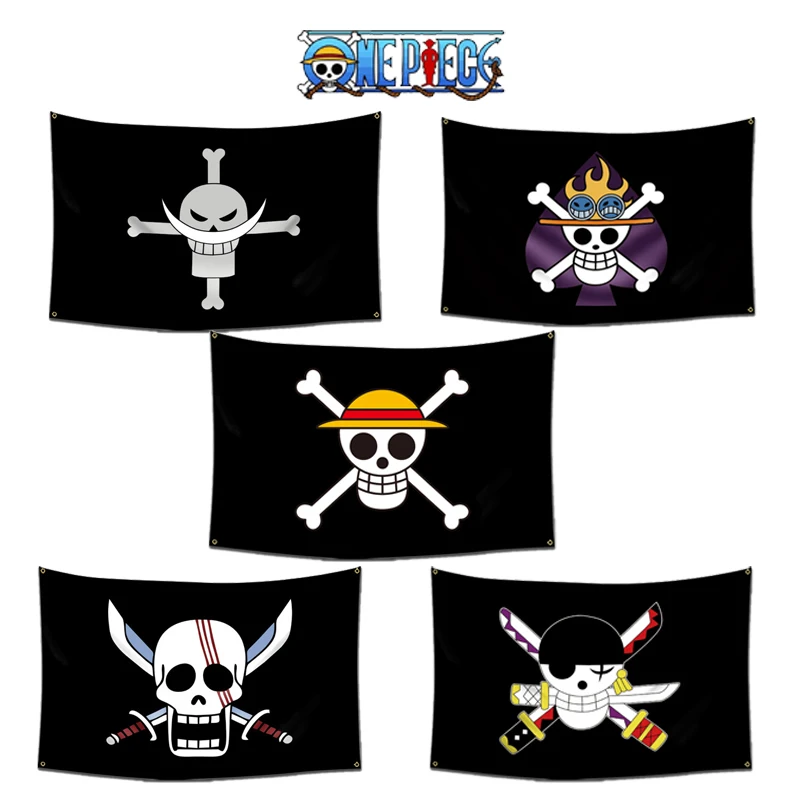 Anime-One-Piece-Straw-Hat-Pirates-Flag-Home-Bedroom-Wall-Decor-Banner ...