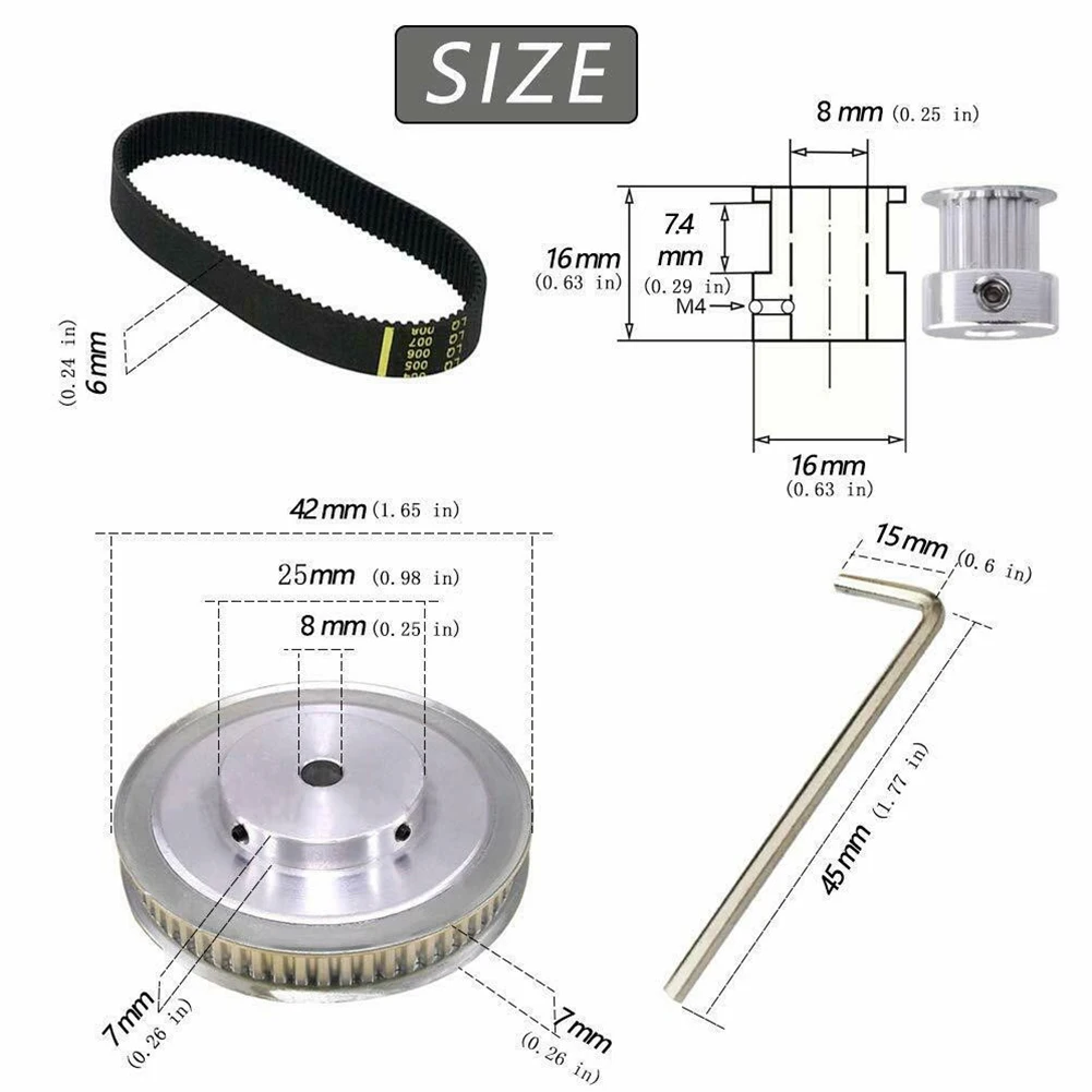 GT2 Tooth Profile Timing Belt Pulley T2 5 MXL 60Teeth 20Teeth 5mm gt2-tooth-profile-timing-belt-pulley-t2-5-mxl-60teeth-20teeth-5mm