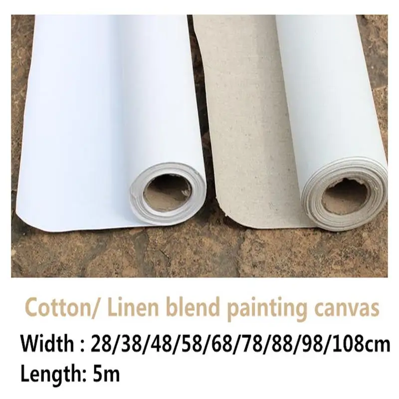 Rollo-de-lienzo-para-artista-5m-de-largo-mezcla-de-lino-imprimado-100 ...