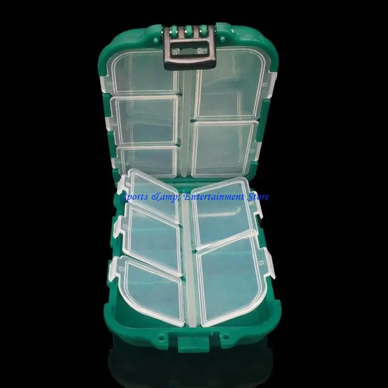 G7NF Mini Fishing Tool Box Portable Tackle Mini 10 Compartment Storage ...