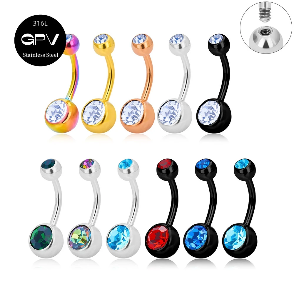 316L-Stainless-Steel-Classic-Navel-Nail-With-Double-Head-Inlaid-Zircon ...