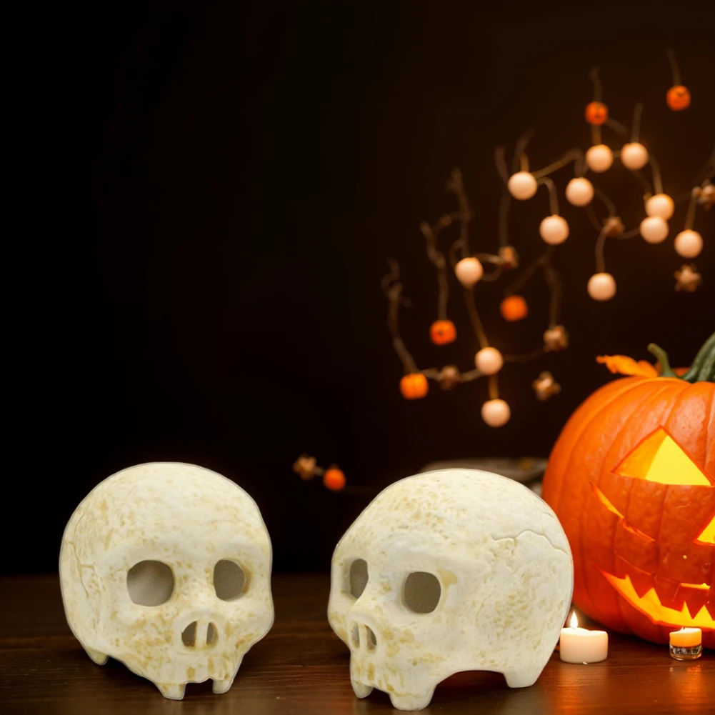 2Pcs-Halloween-Fire-Pit-Skulls-Ceramic-Simulation-Skull-Props-Horror ...