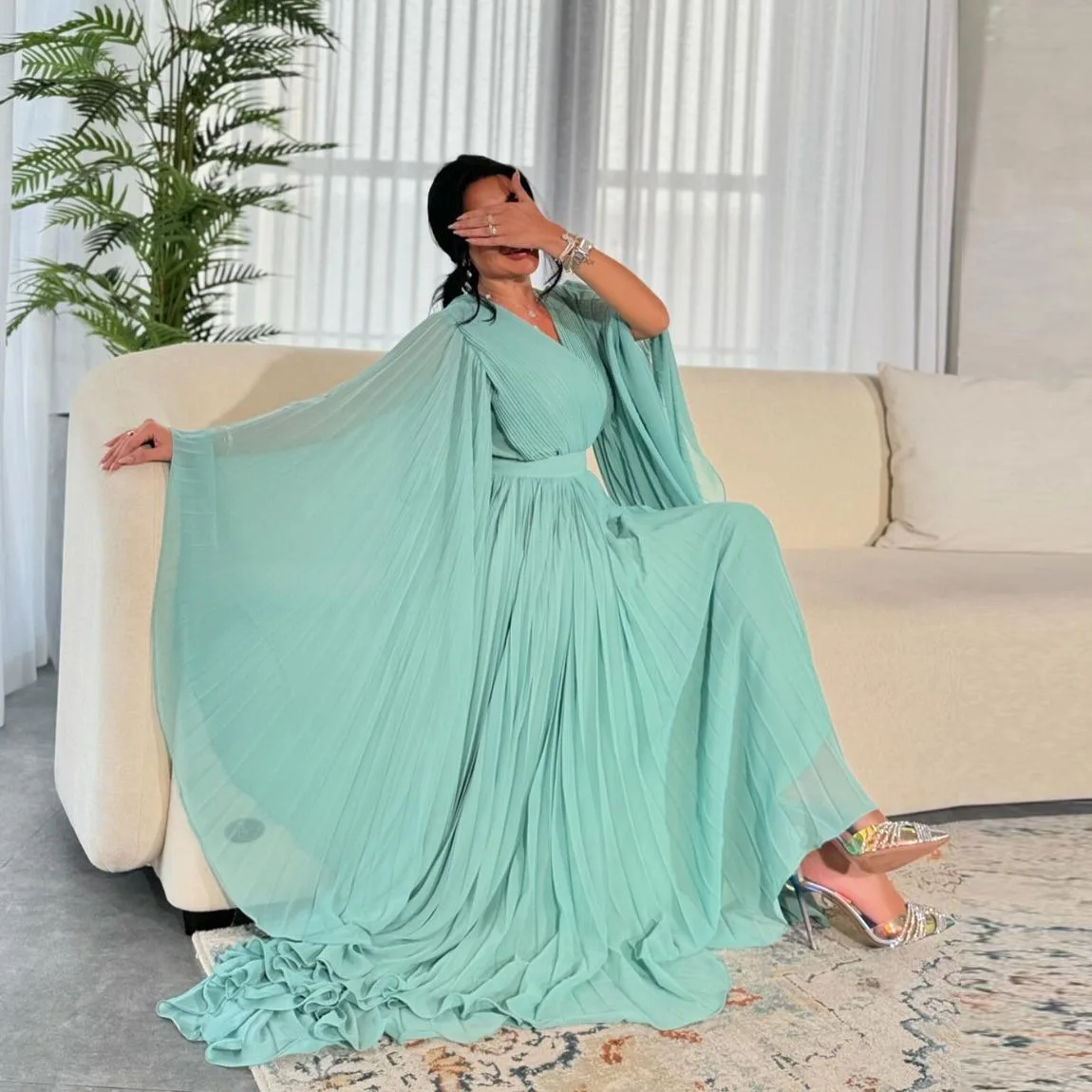 Evening-Party-Dress-for-Women-Arabic-Robe-Full-Pleats-Chiffon-Extra ...