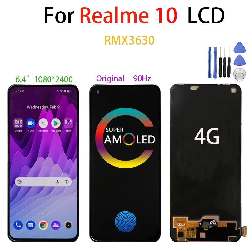 Original-AMOLED-For-OPPO-Realme10-4G-RMX3630-Lcd-Display-For-Realme-10 ...