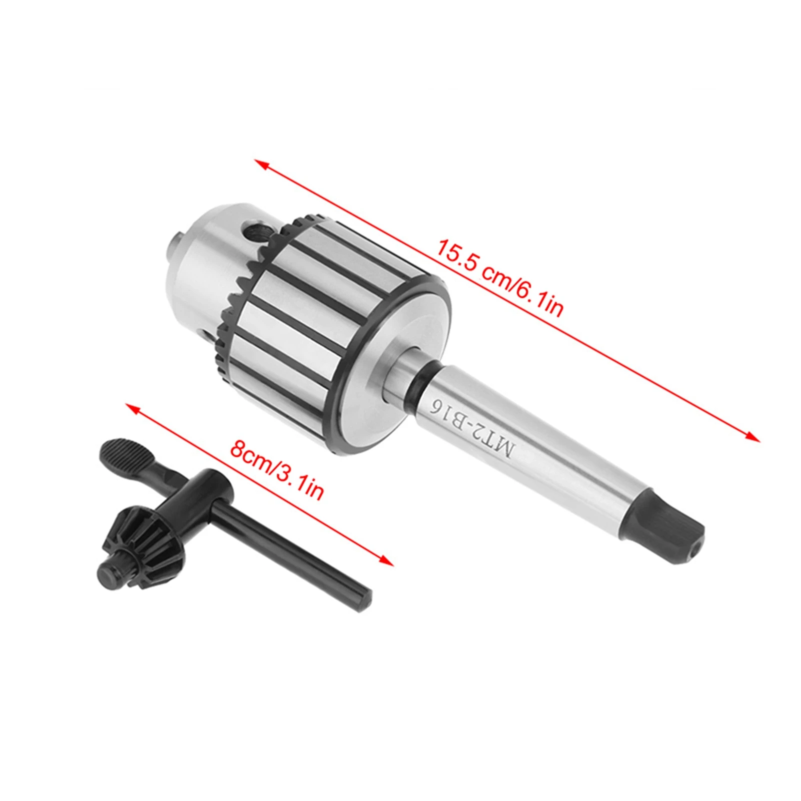 1-13mm Capacity Carbide Steel MT2-B16 Arbor Key Type Drill Chuck Mini ...