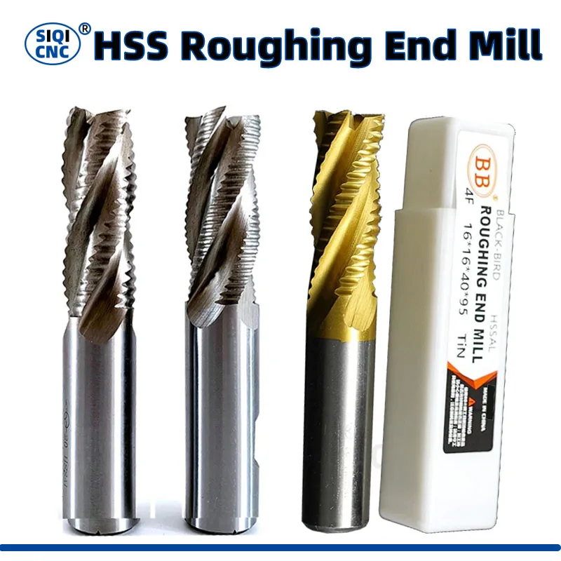 Roughing End Mill HSS 3 4 Flute Fine Pitch Teeth Aluminum Steel ...