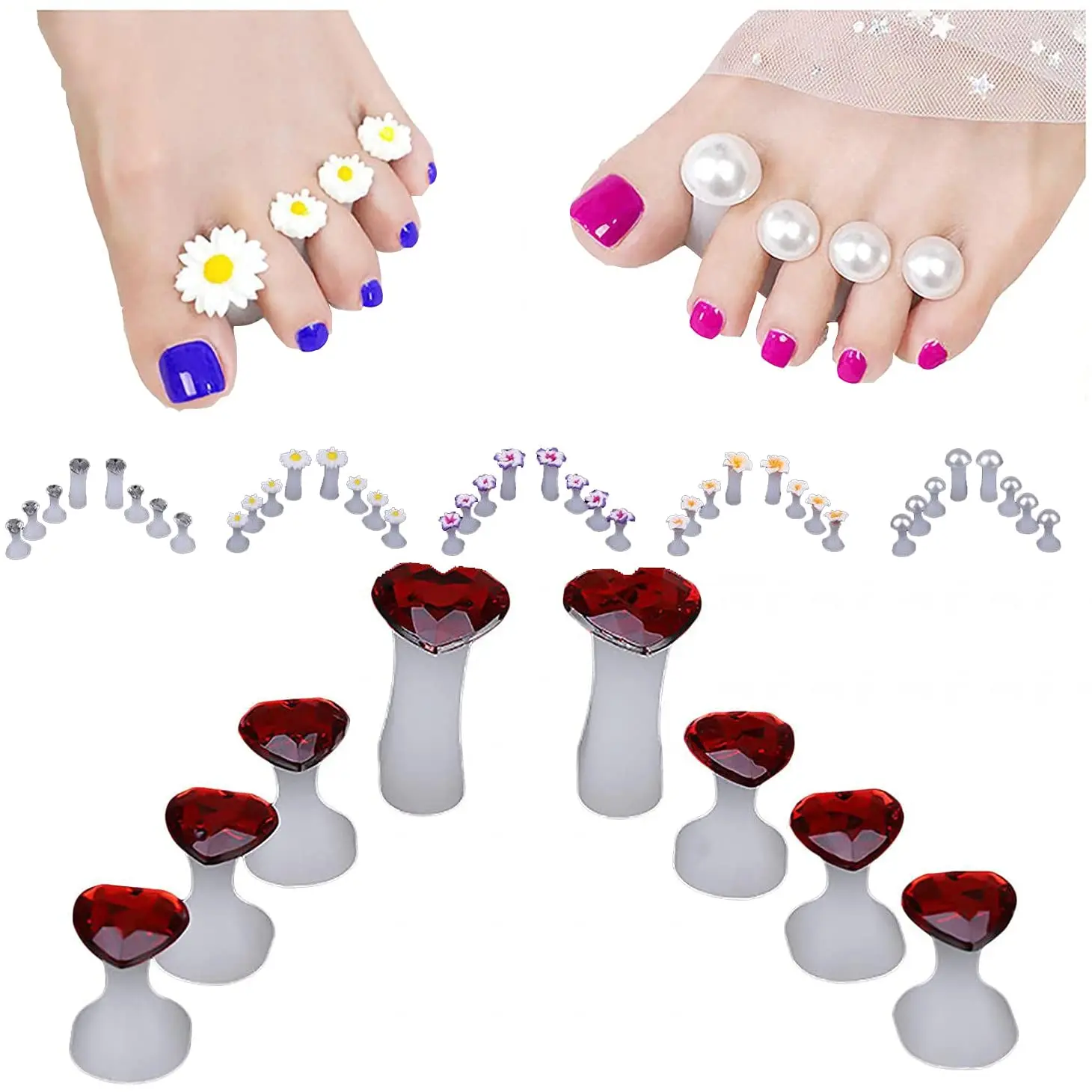 Toe-Separators-for-Pedicure-Diamond-Floral-Pearl-Shape-Nail-Art ...