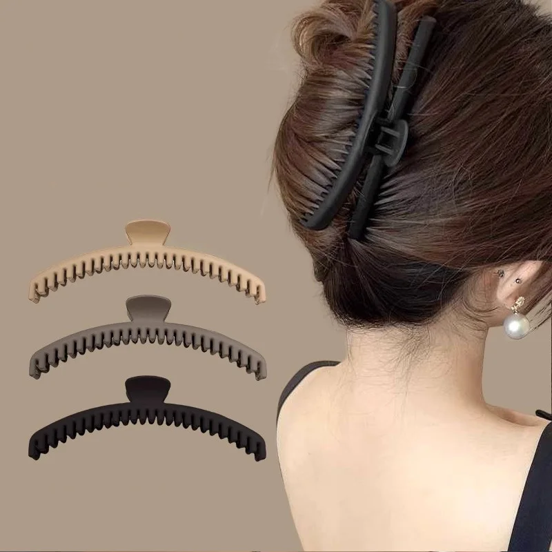 Solid Long and Slender Hair Claw For Women Long Hair Holder Tight Claw ...