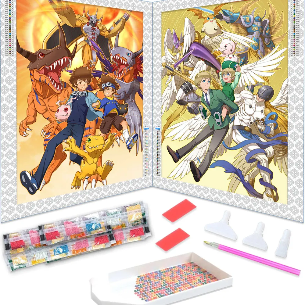 Pintura-de-diamantes-de-Anime-Digimon-mosaico-de-diamantes-completo-5D ...