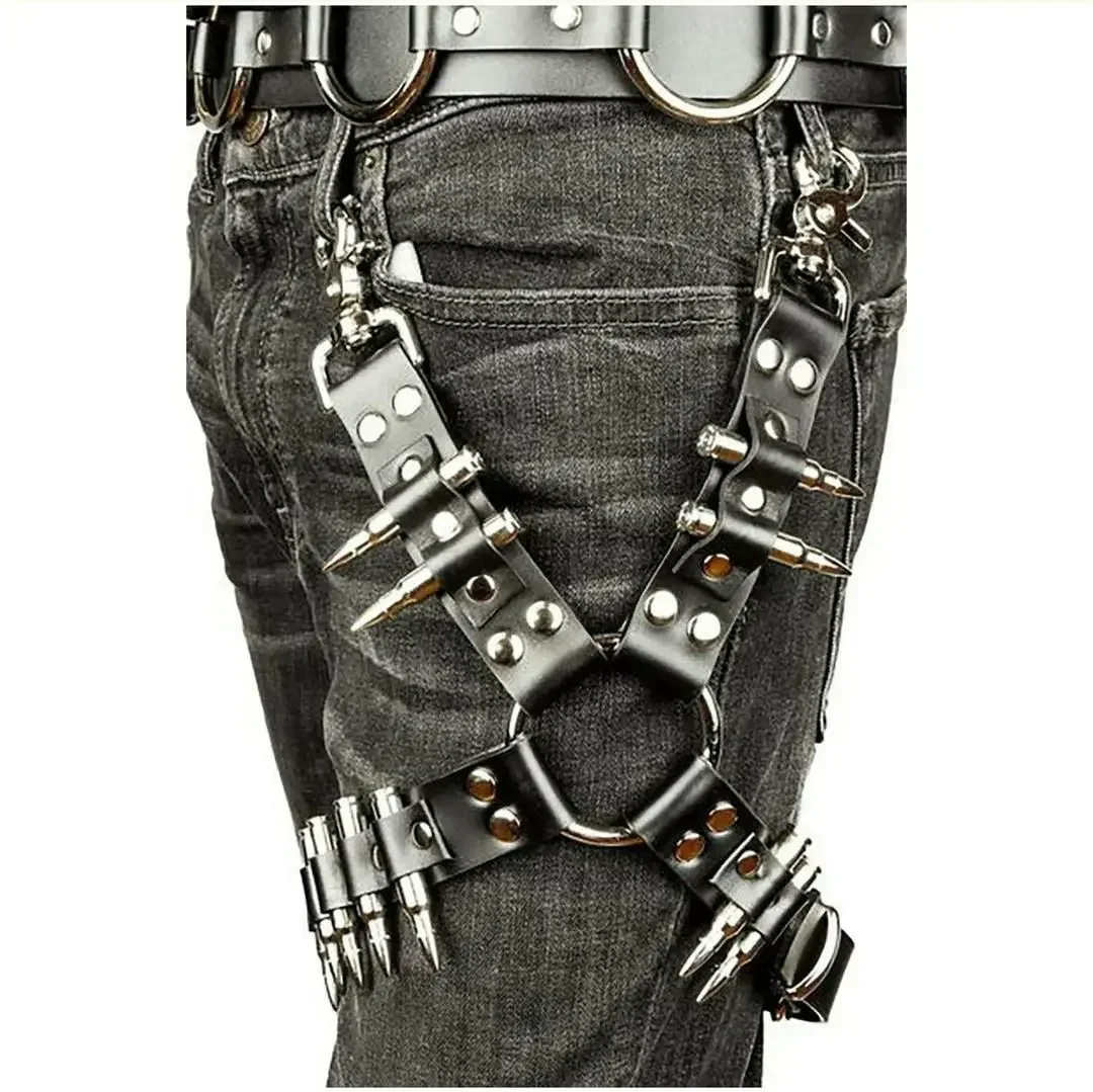 Pu Leather Leg Harness Goth Thigh Harness Straps Sexy Garter Belt for ...