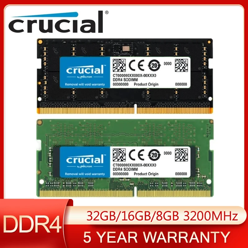 Crucial Ram DDR4 노트북, 소딤 8GB, 4GB, 16G, 32GB, 3200MHZ, 2666MHZ, 2400MHZ ...