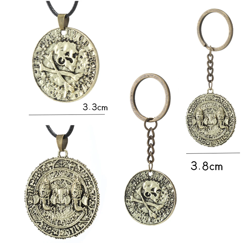 Hot Sale Uncharted 4 necklace Drake Skull Gold Coin Pendant Necklace ...