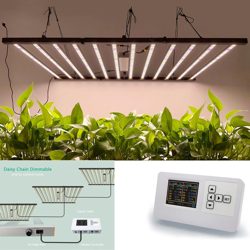 1.8m/2.4m LED Grow light Bar Set High Power 1000W/1200W/1500W Full ...