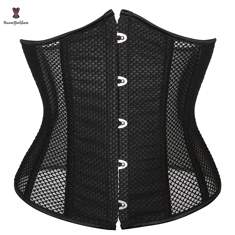 Transl-cido-Lace-Up-Corset-para-Punk-Waist-Trainer-Bustier-Stealth-Cincher-Shaper-Pure-Black ...