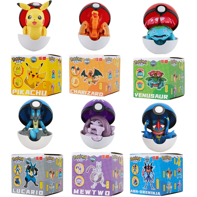 Pokemon-Figure-Pokeball-Box-Original-Pikachu-Deformation-Toy-Anime ...