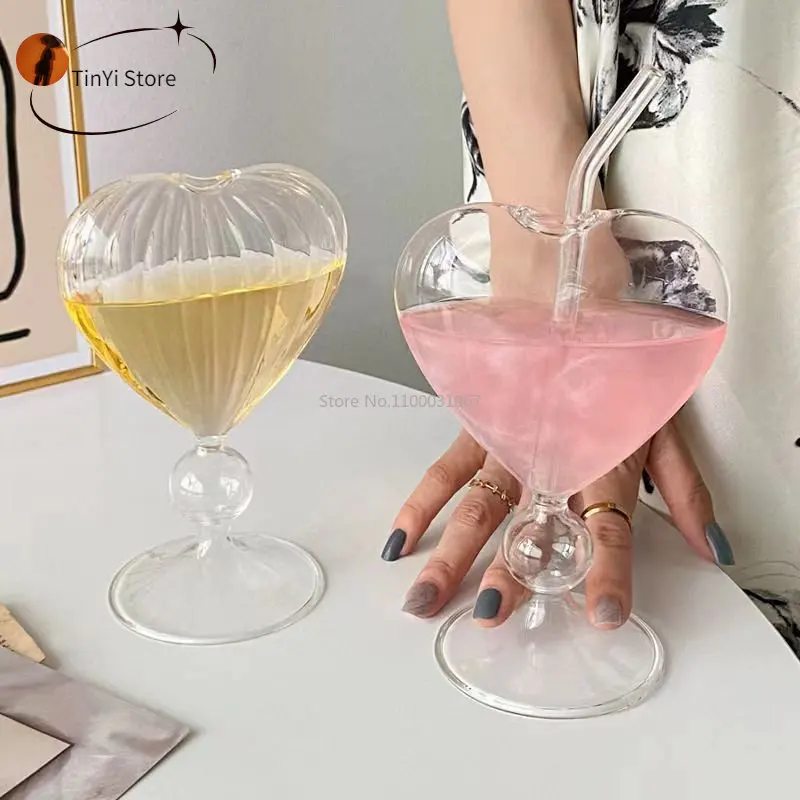 새모양 와인잔 하트 러브 모양 유리 머그잔 커플 컵 새 다양한 칵테일 차 맥주 우유 커피 티몬