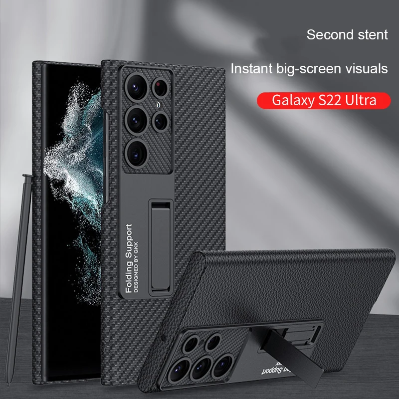 Luxury-Leather-Skin-Bracket-Case-Stand-for-Samsung-Galaxy-S22-Ultra-5G ...