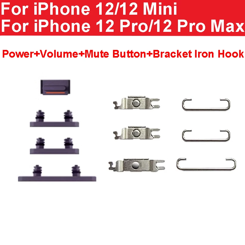 1set Power Mute Volume Button+Bracket Iron Hook For iPhone 11 Pro Power ...