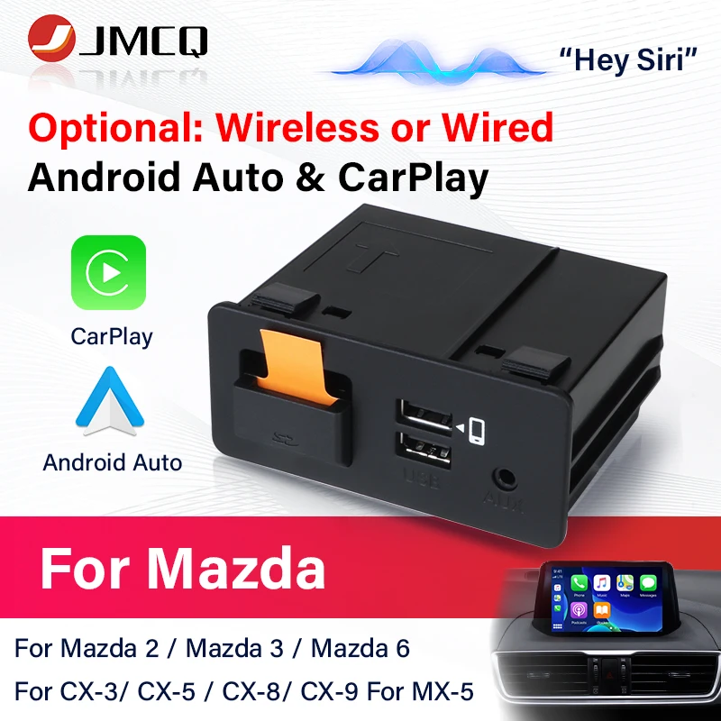 Podofo New Upgrade CarPlay Android Auto USB Adapter Hub OEM for Mazda 2 ...