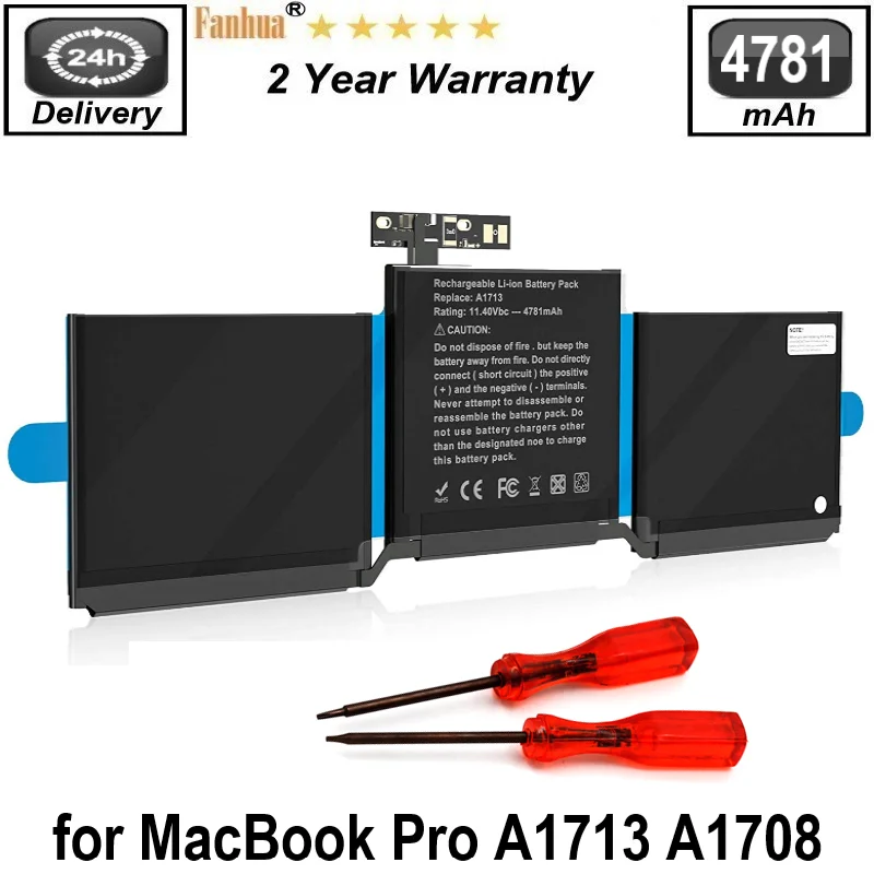 A1708 A1713 Battery,Replacement Battery for A1708 MacBook Pro 13-inch ...