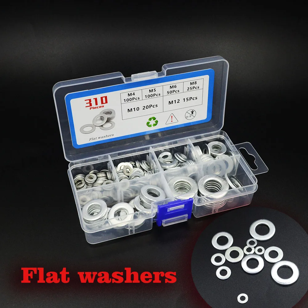 310pcs-Flat-Washers-Set-Big-Plain-Washers-Gaskets-M4-M5-M6-M8-M10 ...