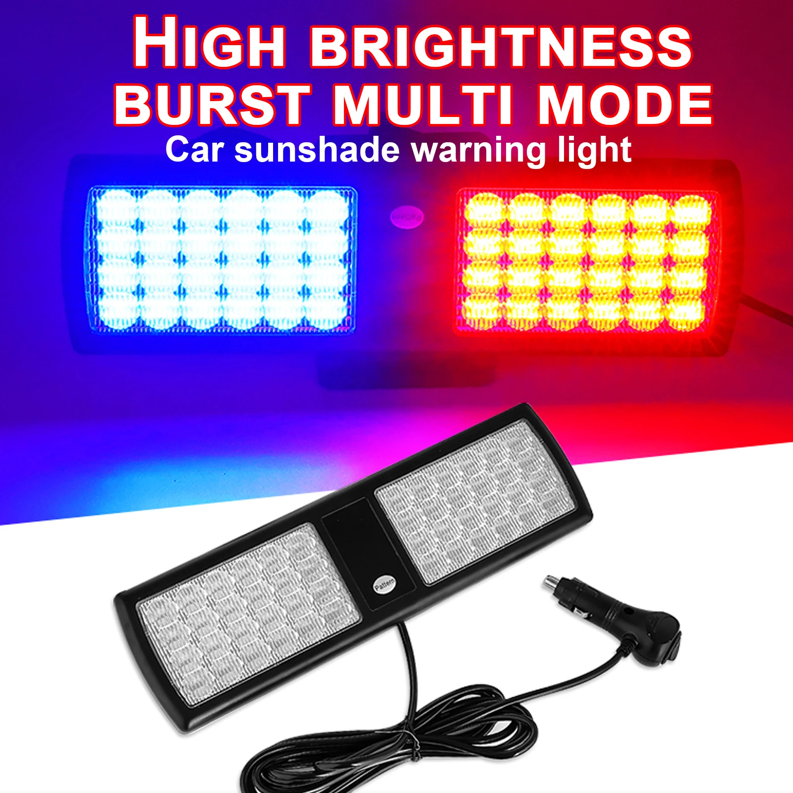 Ultrathin-LED-Car-Truck-Strobe-Panel-Light-Sun-Visor-Emergency-Beacon ...