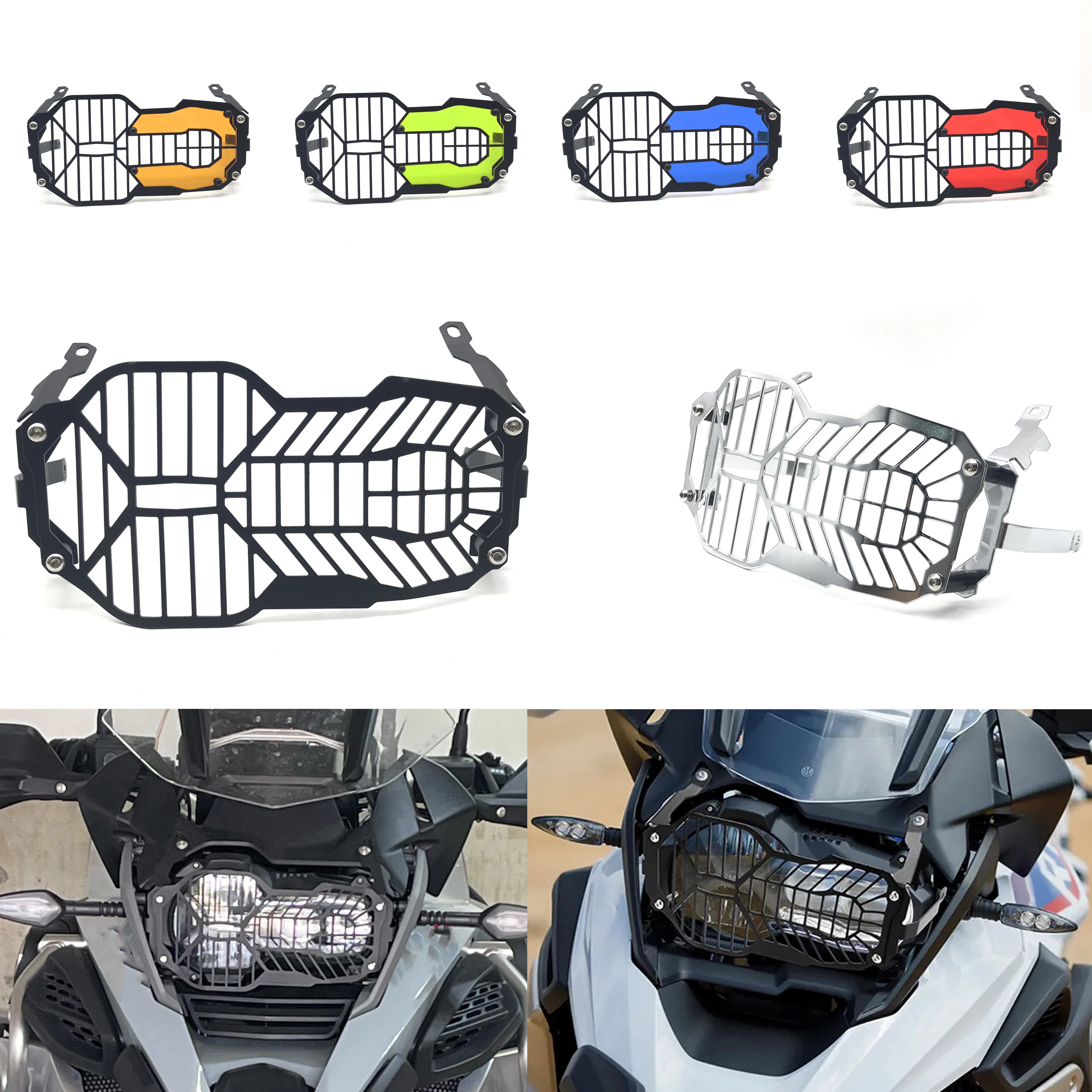 Motorcycle-Headlight-Headlamp-Grille-Shield-Guard-Lamp-Cover-Protector ...