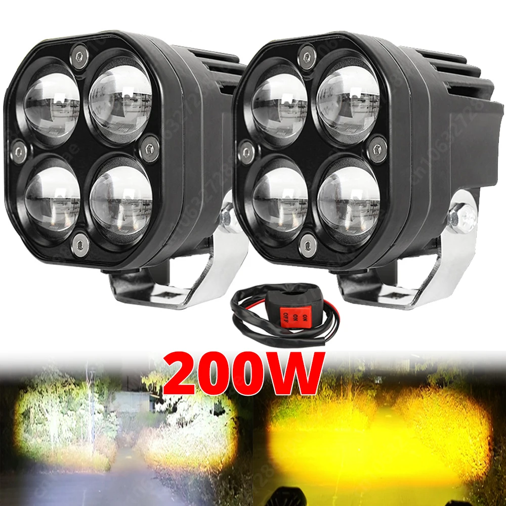 Super-bright-3-Inch-Dual-Color-LED-Spotlights-200W-Fog-lamp-Headlight ...