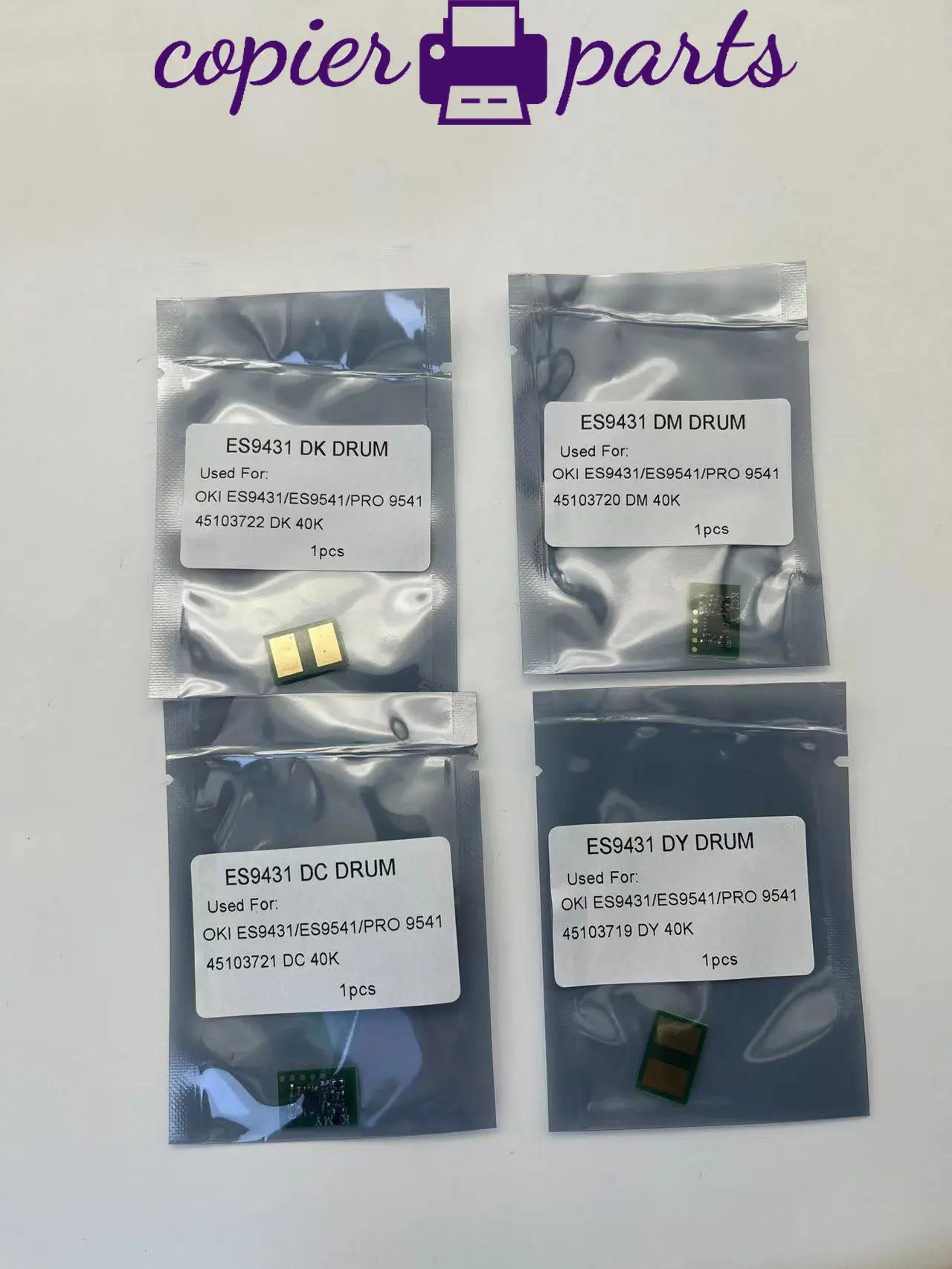 4PCS 45103722 45103719 45103721 45103720 Drum Chip for OKI ES9541 ...