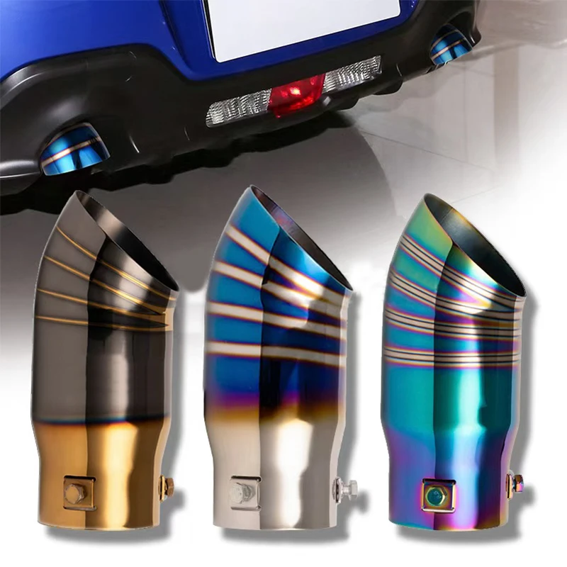 68mm Car Exhaust Muffler Tips RearTail Pipes universal stainless steel ...