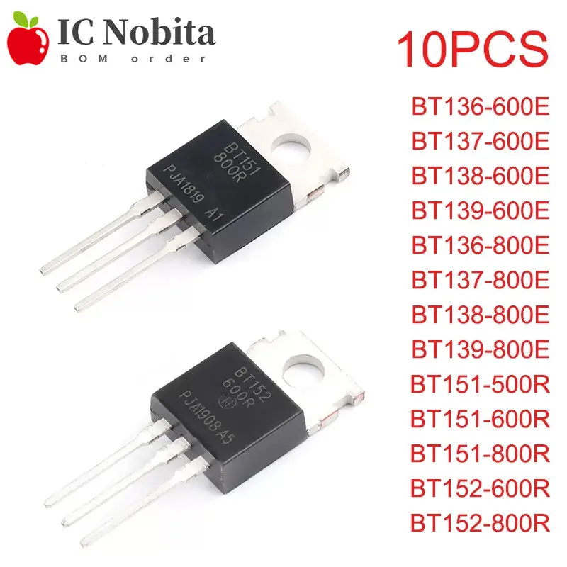 10PCS-BT151-500R-BT151-600R-BT151-800R-BT152-600R-BT152-800R-BT151 ...