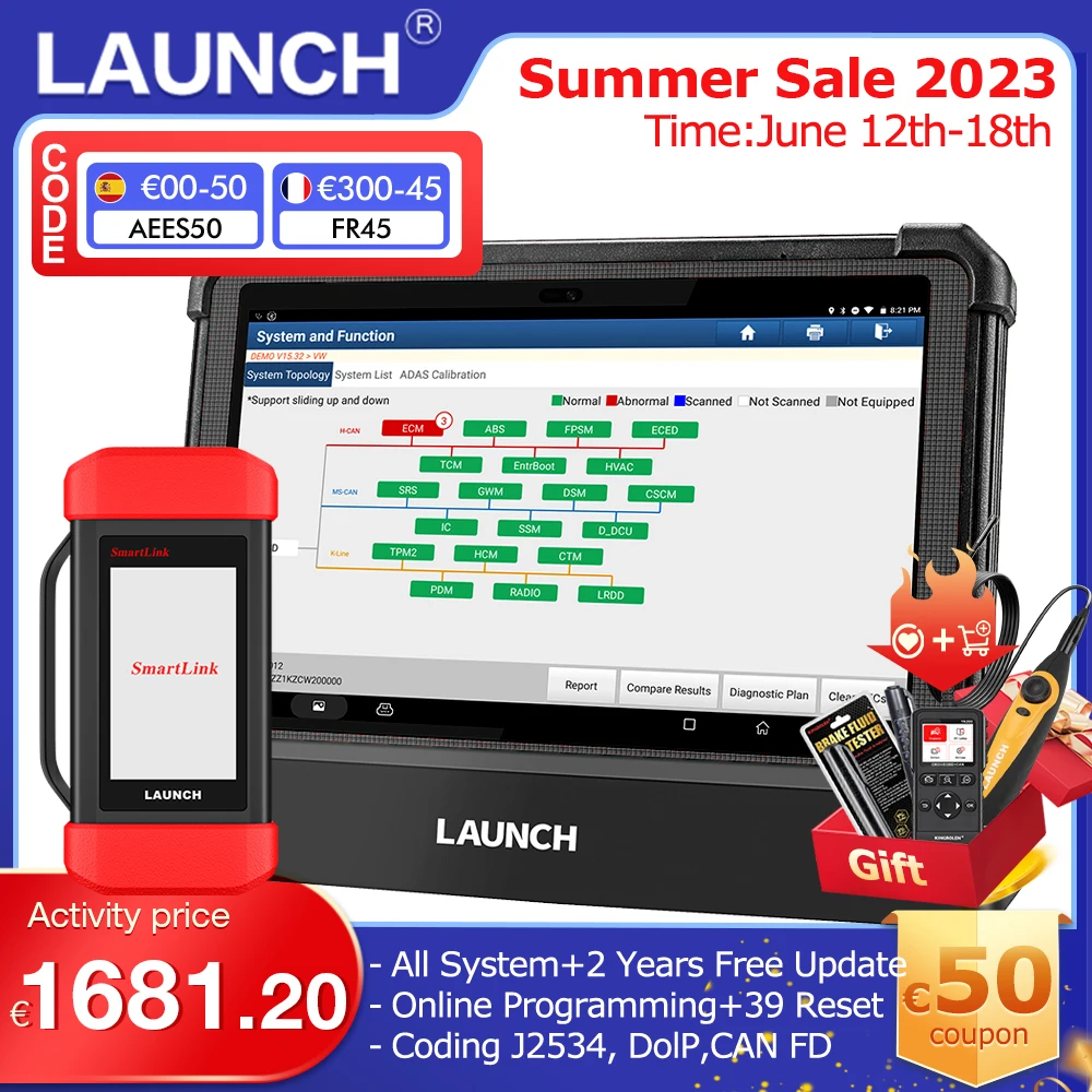 Launch X431 Pad V 10.1' Car Diagnostic Tools Auto Obd2 Obd Scanner ...