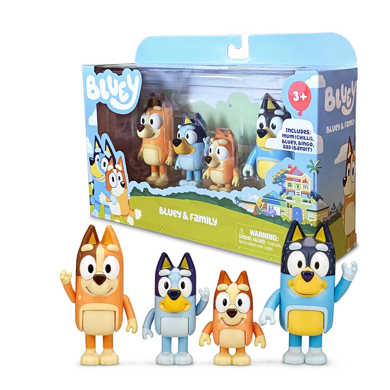 4pcs-Set-Bluey-Bingo-And-Friends-Anime-Action-Figure-Toy-Set-Movable ...