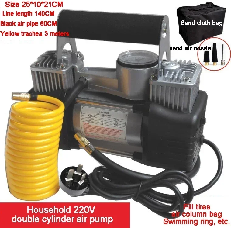 12V-220V-Air-Compressor-Car-Air-Pump-Portable-Tyre-Inflator-Electric ...
