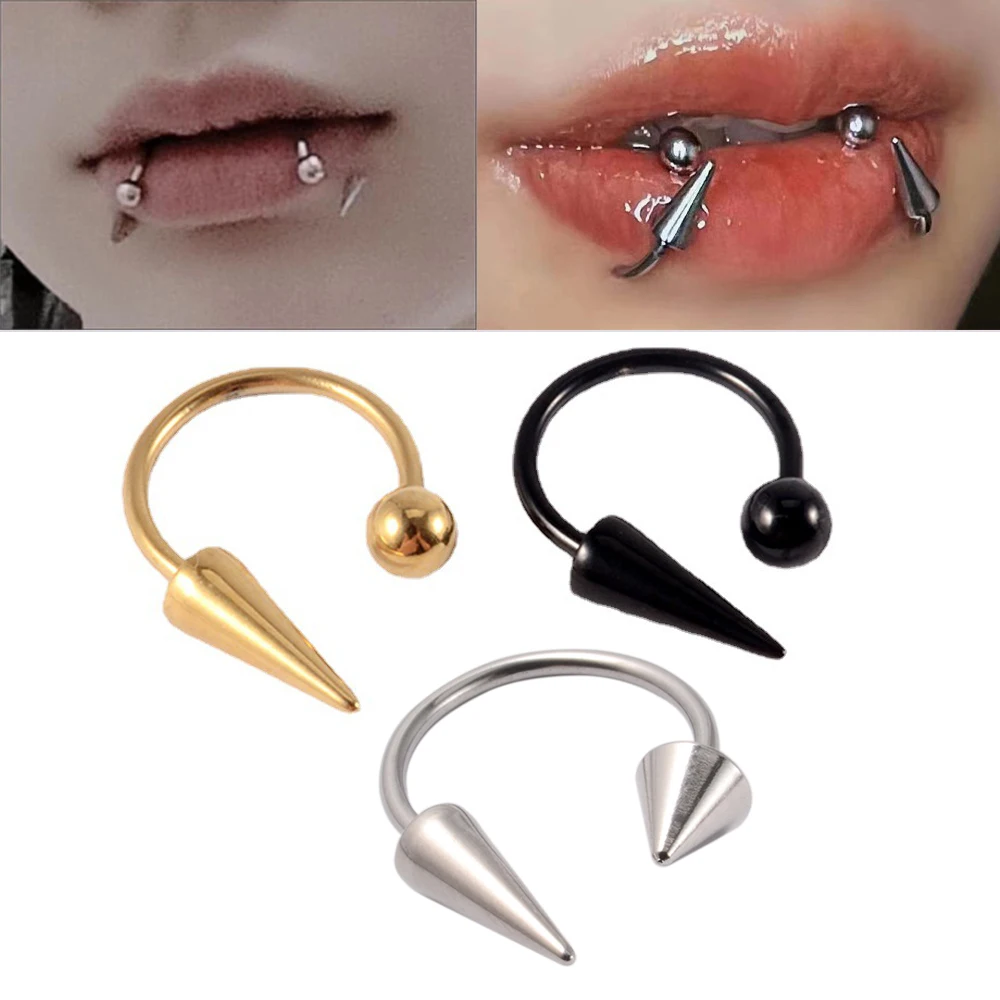 Spike Lip Ring Stainless Steel | Lip Piercings Ring Spikes | Spike Lip ...