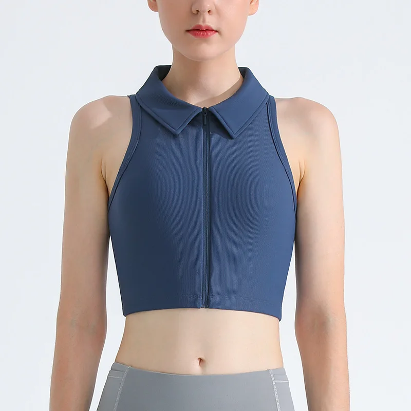 h-Yoga-Breathable-Sports-Underwear-Women-s-Lapel-Workout-Clothes-Gym ...