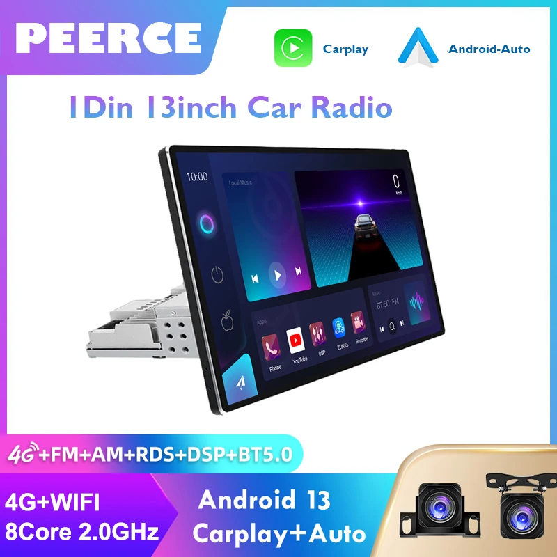 7'' 9'' 10''13'' 8Core Android 13 1Din Car Multimedia CarPlay Universal ...