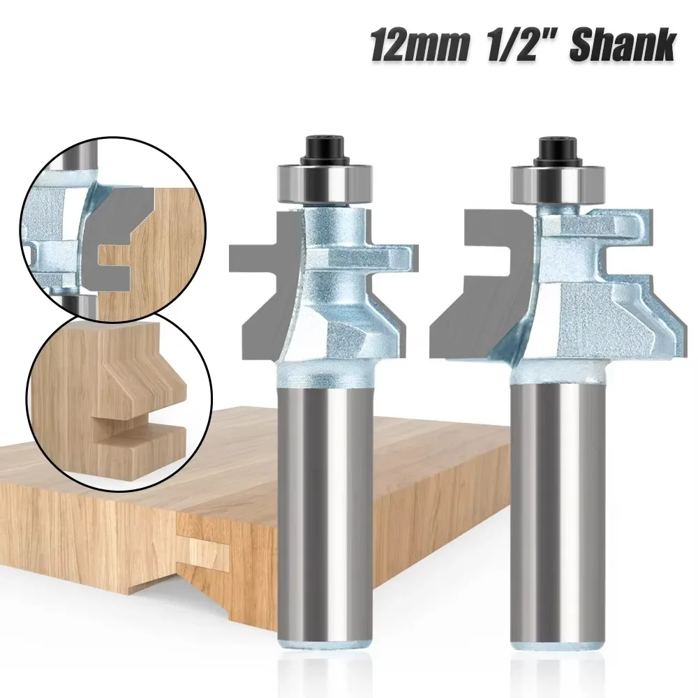 2PC/Set 1/2" 12.7MM 12MM Shank Milling Cutter Wood Carving V Groove ...