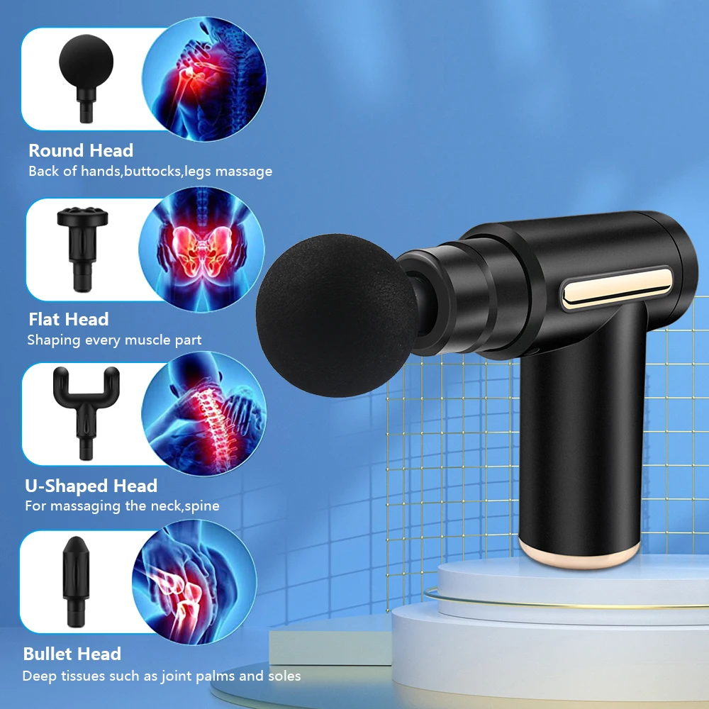 Noir Mini Pistolet De Massage Appareil De Relaxation Musculaire Masseur à Percussion