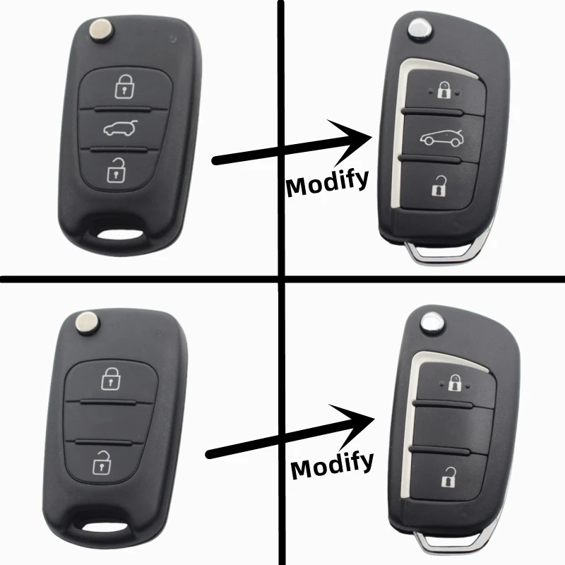 OEM Replacement Case 2/3Button Modify Flip Car Key Shell For Hyundai ...