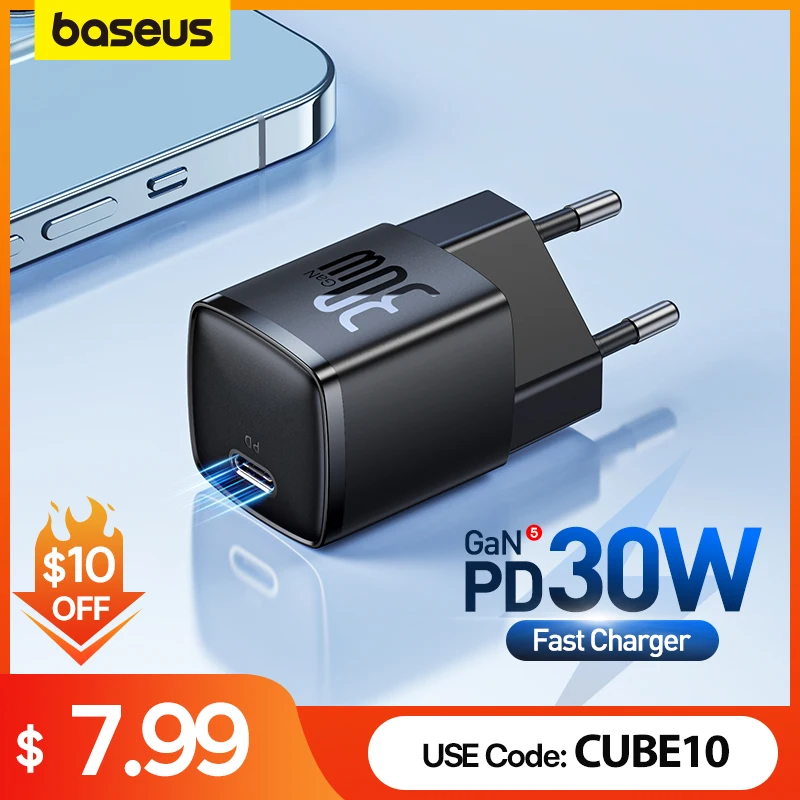 Baseus 30w Gan Charger Pd Fast Charger Type C Charger Pd3.1 Qc3.0 Pps ...