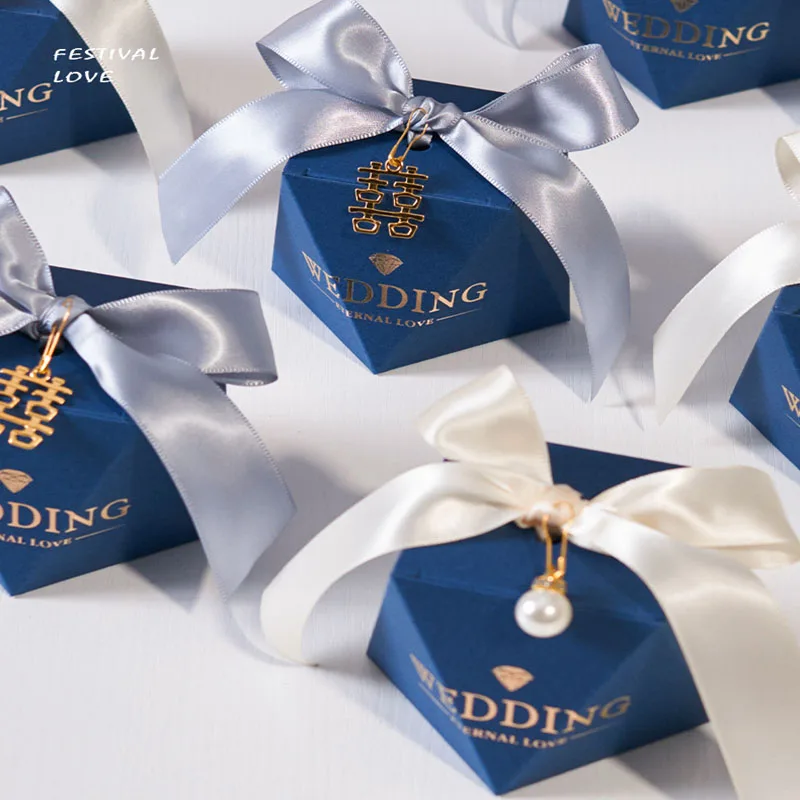 Diamond-Shape-Blue-Gift-Boxes-for-Packaging-Wedding-Gift-Candy-Box ...