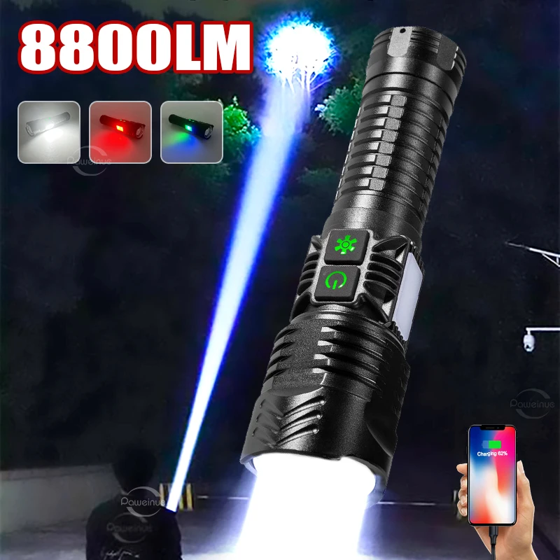 Super-8800LM-White-Laser-Flashlight-2000m-Long-Range-Spotlight-Powerful ...